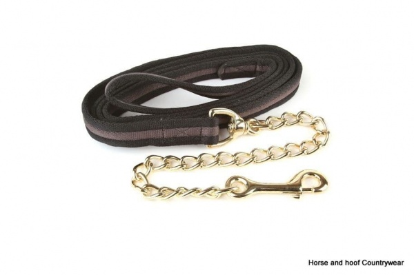 Hy Soft Webbing Lead Rein with Chain - horse and hoof
