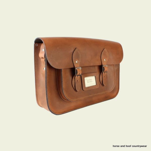 14 Inch Traditional Hand Crafted British Vintage Leather Satchel ...