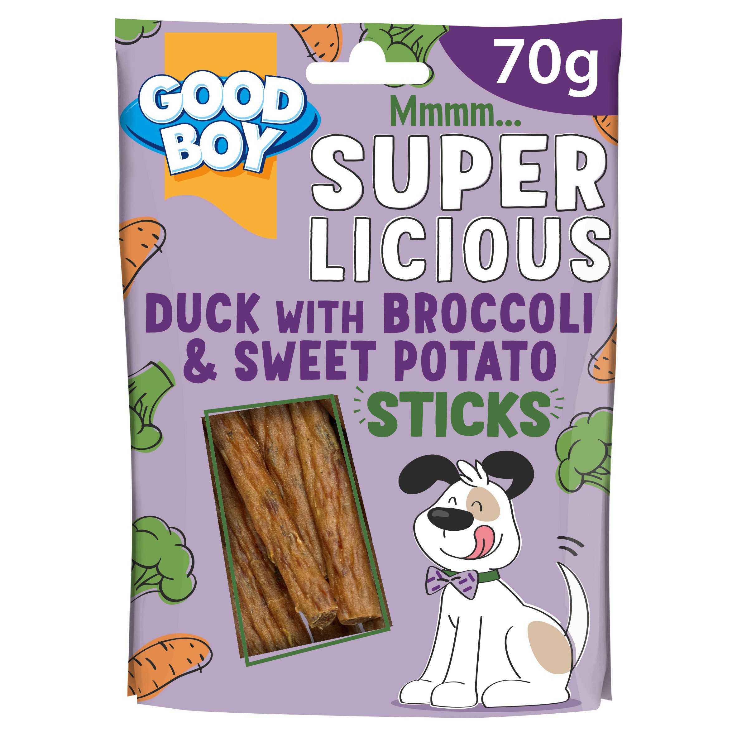 Good Boy Superlicious Duck, Sweet Potato & Broccoli Sticks 14 x 70g ...