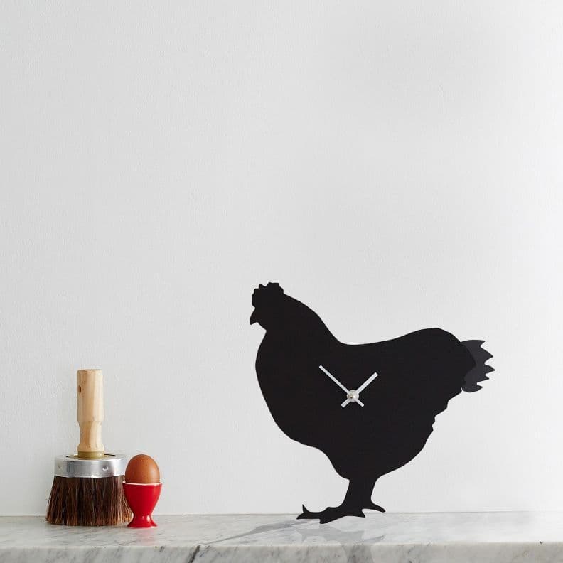 CHICKEN CLOCK WITH WAGGING TAIL - horse and hoof