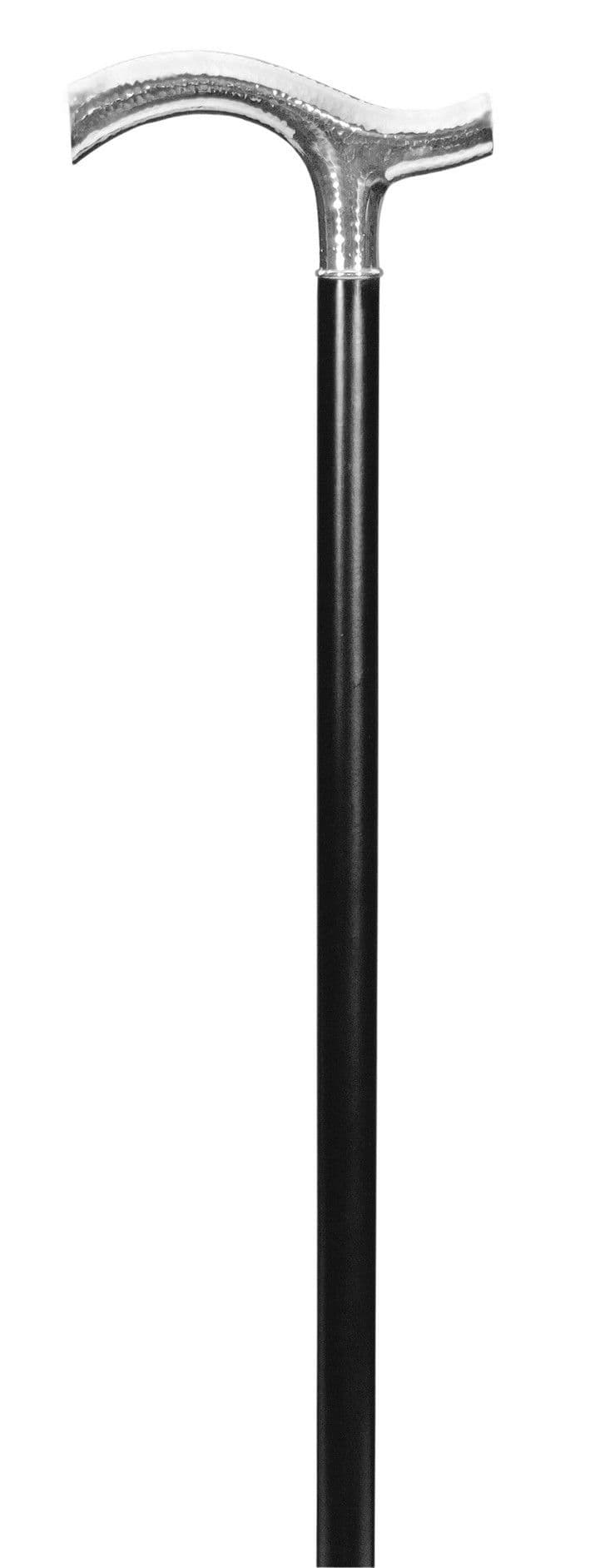 Classic Canes Silver - Plated Planished Crutch Formal Cane - horse and hoof