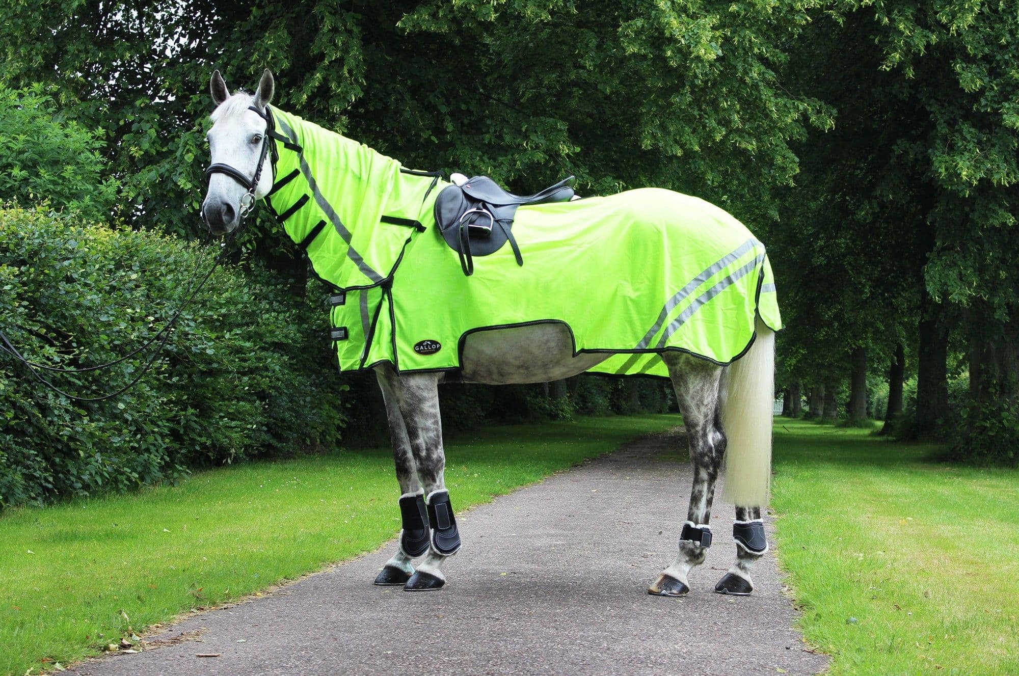 Gallop Ride-On Fly Horse Rug Combo - Fluorescent - horse and hoof