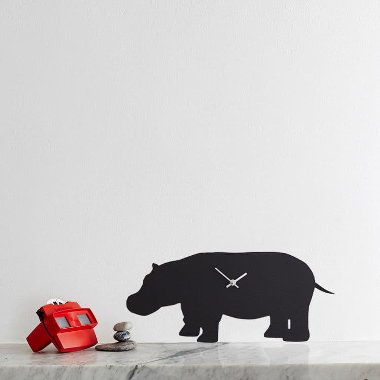 HIPPO CLOCK WITH WAGGING TAIL - horse and hoof