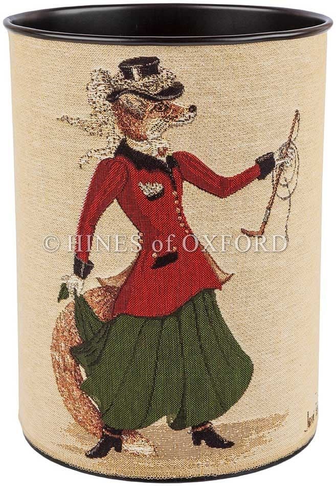 Lady Fenella Fox - Fine Woven Tapestry Waste Bin - horse and hoof