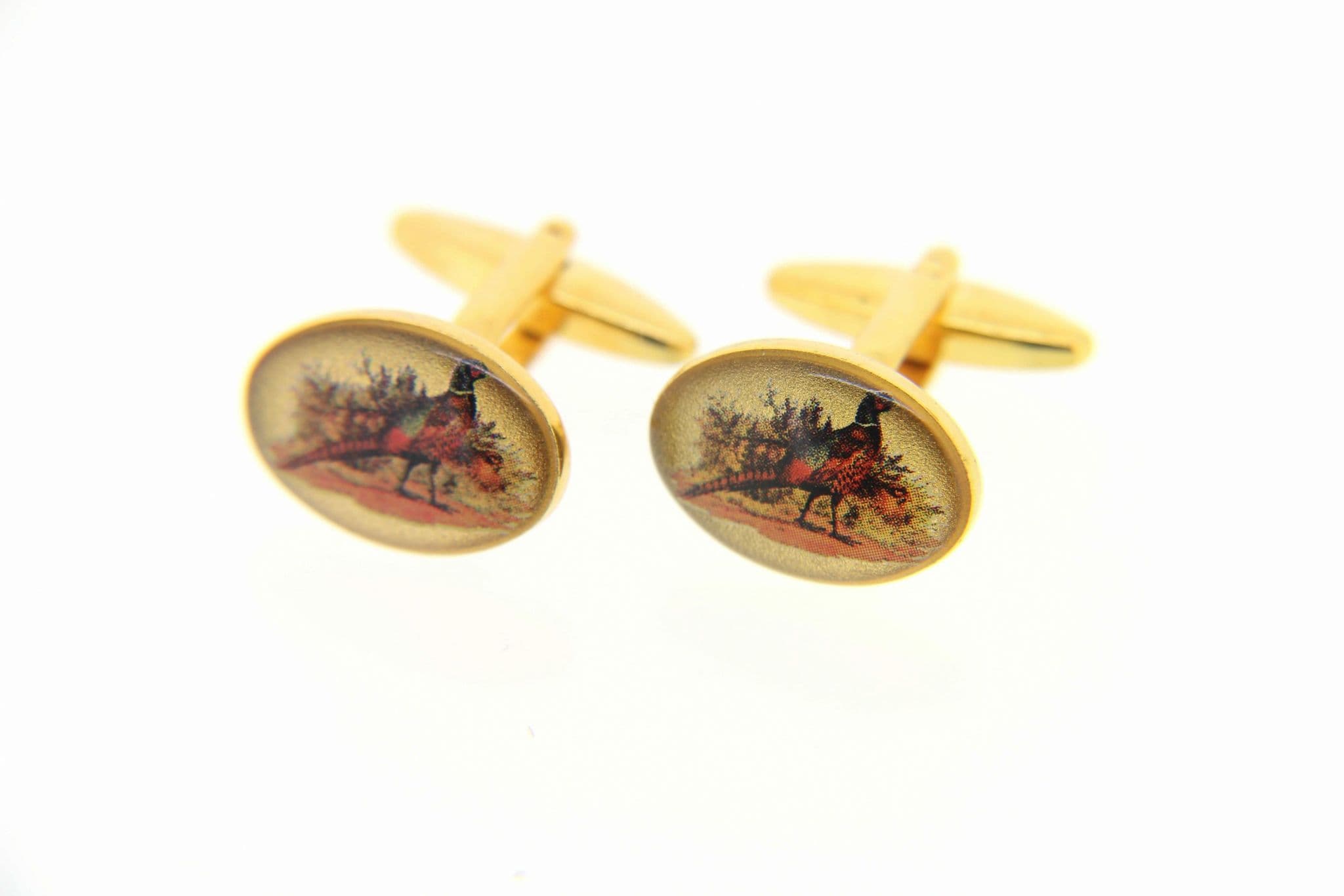 Soprano Oval Pheasant Country Cufflinks - horse and hoof