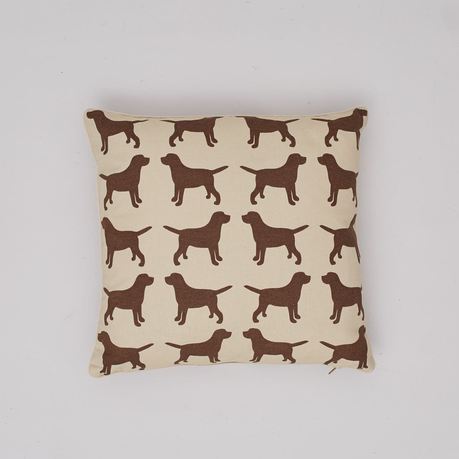 The Labrador Company Cotton Print Cushion - Brown Labrador - horse and hoof