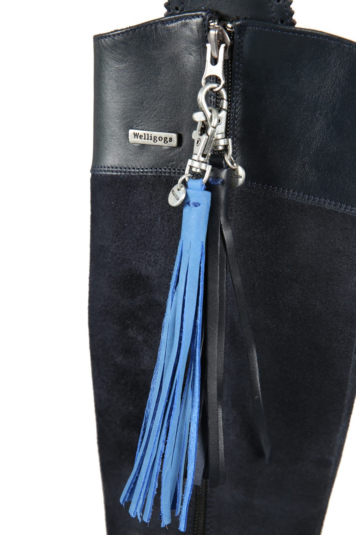 Welligogs Mayfair Leather and Suede Waterproof Boots - Navy - horse and ...