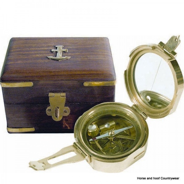 Mil-com Brass Compass - horse and hoof